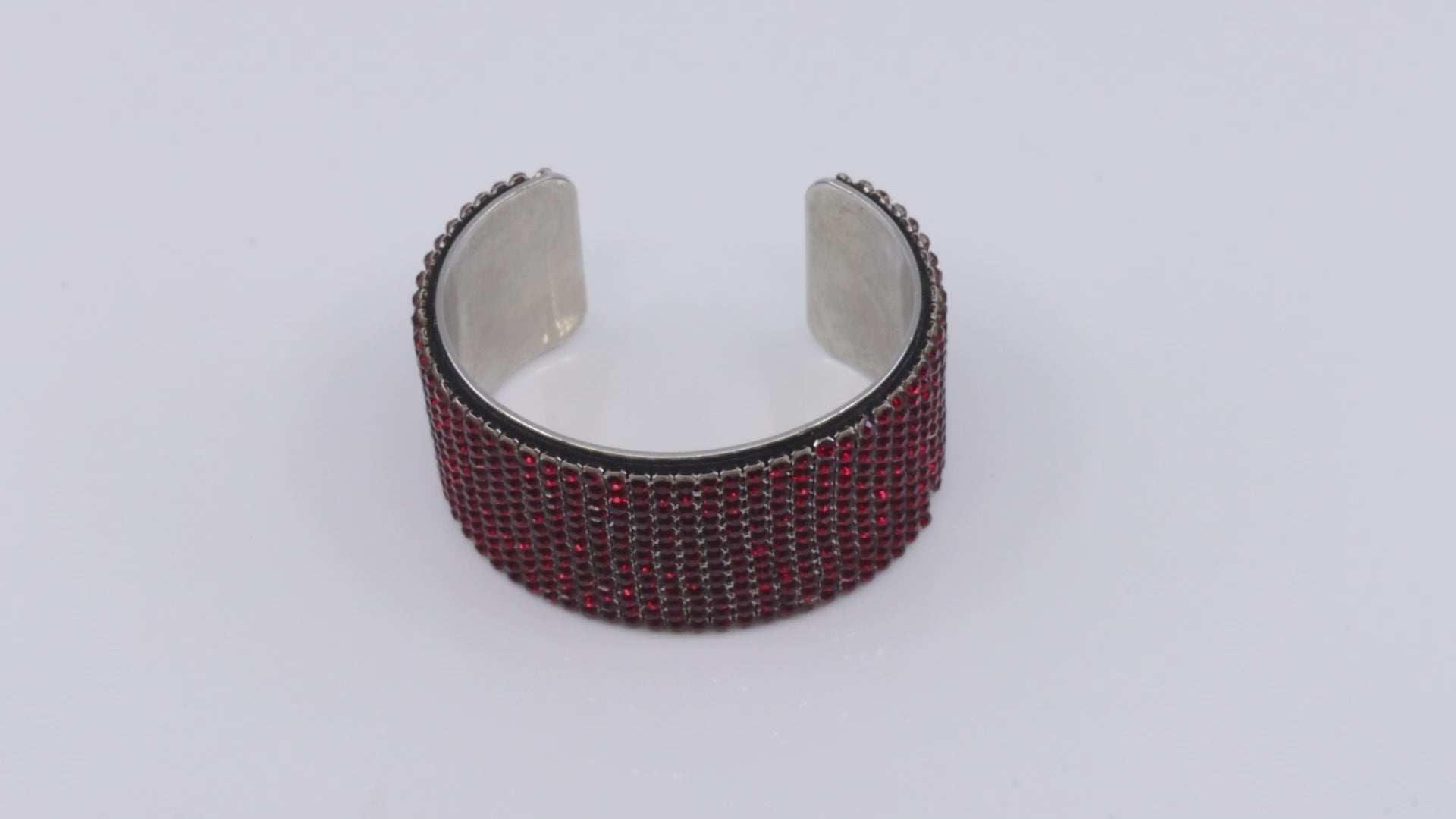 Simple Stackable Red Crystal Cuff | Siam Cuff | Alzerina – Alzerina Jewelry