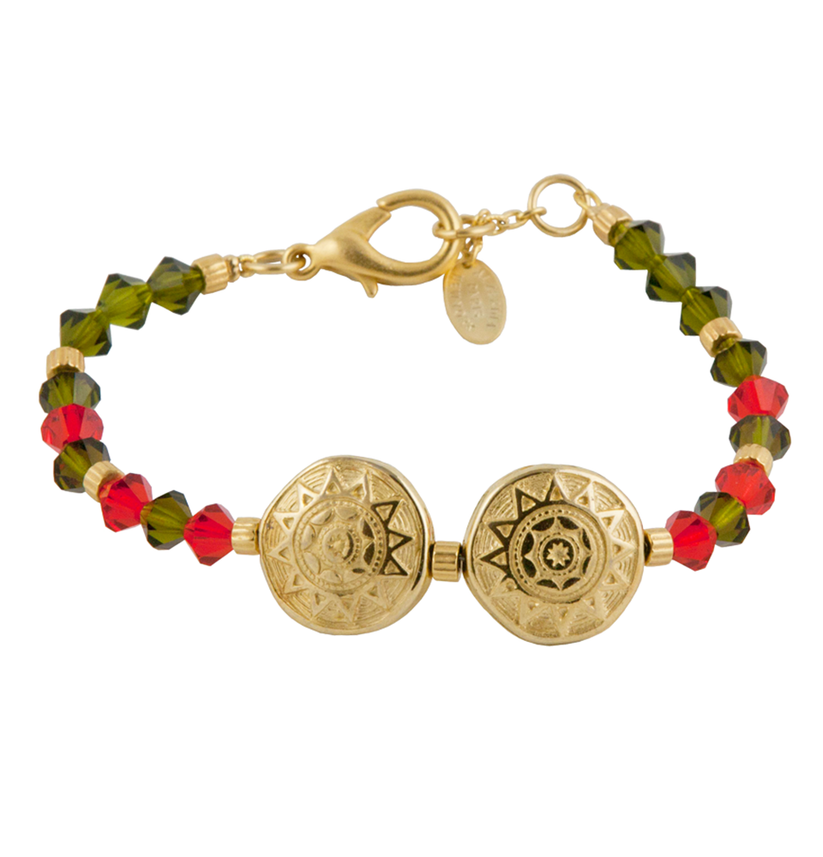 Lively Crystle Bracelet with Golden Detail|Cairns Bracelets|Alzerina – Alzerina Jewelry