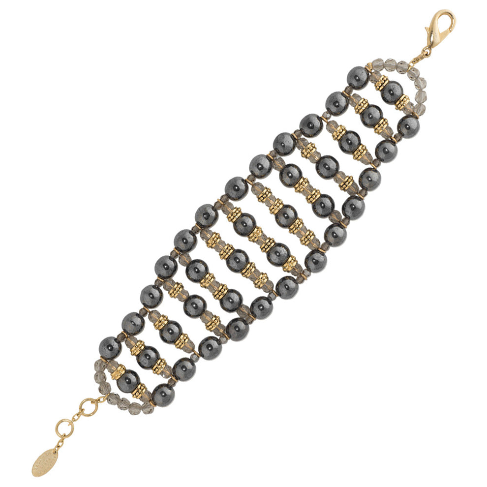 Vintage Dark Grey Peral Bracelet|Ciana Bracelet|Alzerina – Alzerina Jewelry